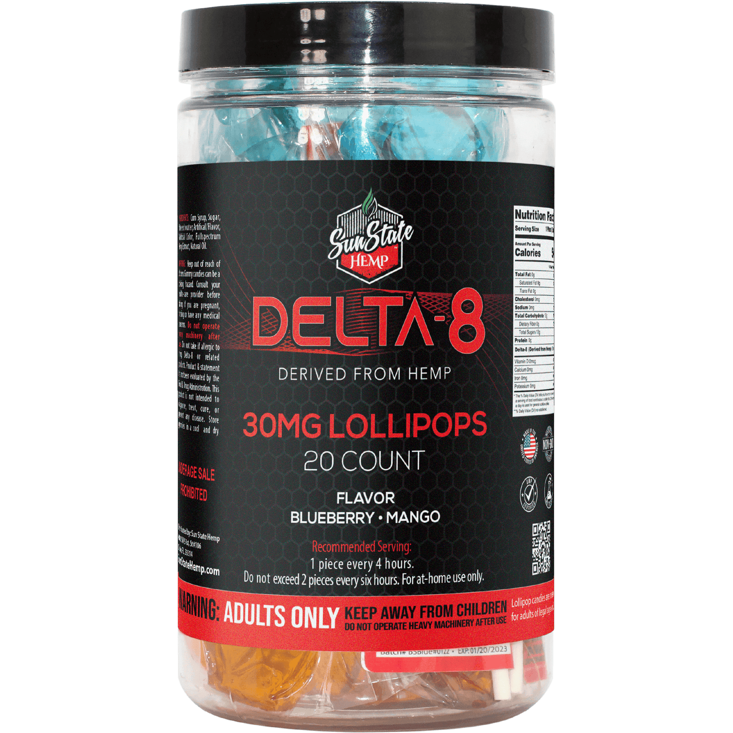 DELTA 8 LOLLIPOP FLAVOR 30MG – Sunstate hemp